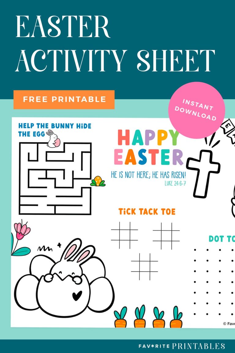 Free Printable Easter Activity Sheet - Favorite Printables