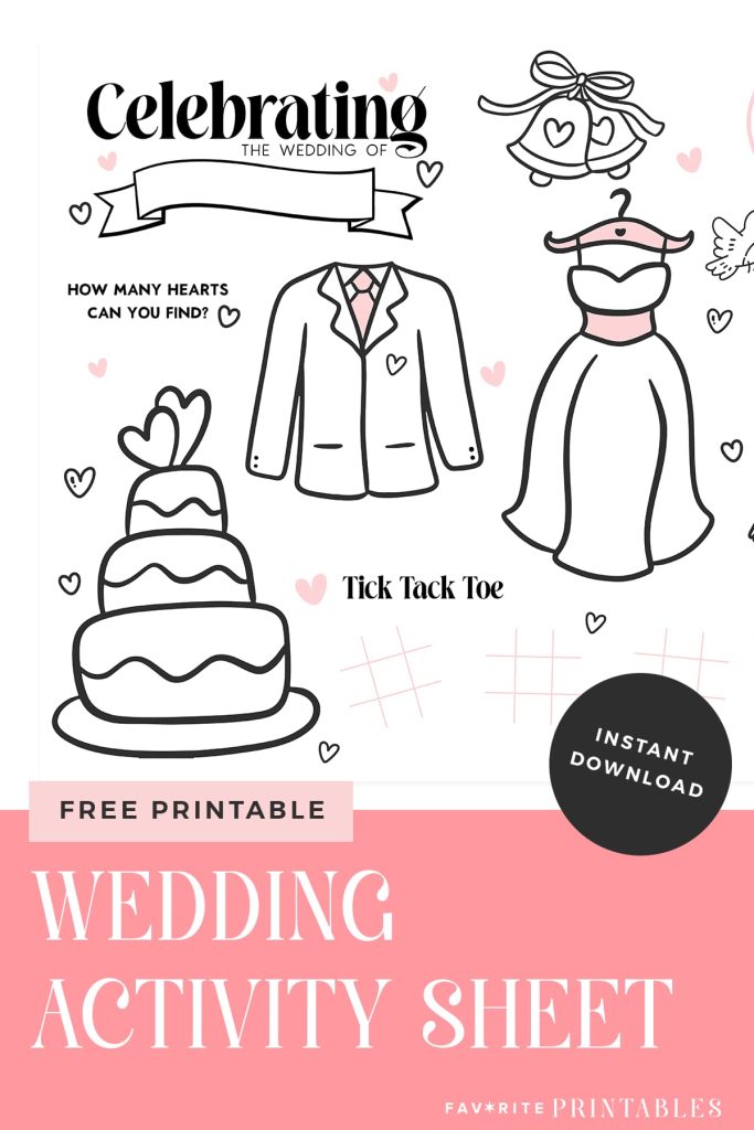 Free Printable Wedding Activity Sheet for kids - Favorite Printables
