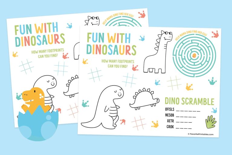 Free Printable Dinosaur Activity Sheet - Favorite Printables