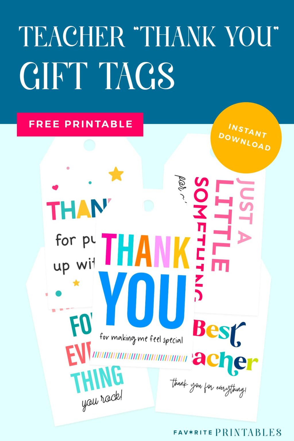 Free Printable Gift tags for teachers - Favorite Printables