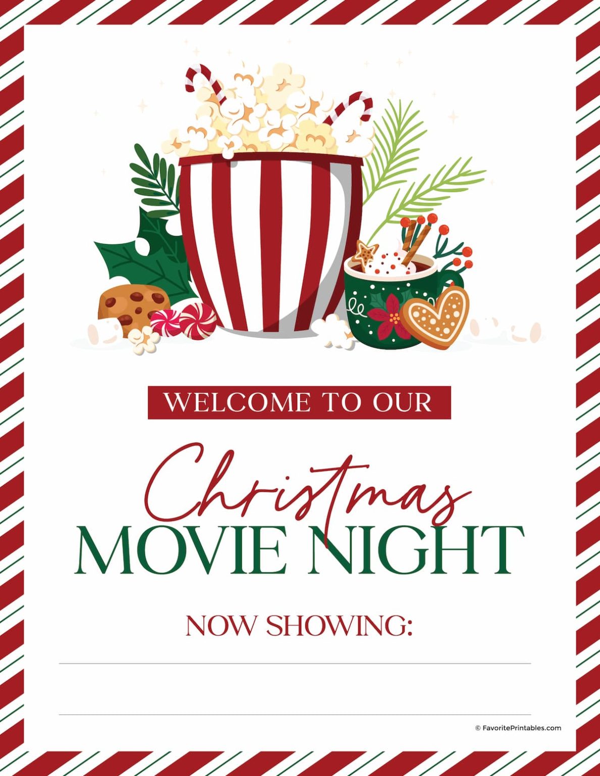 Christmas Movie Night Tickets and Checklist, FREE printable set ...