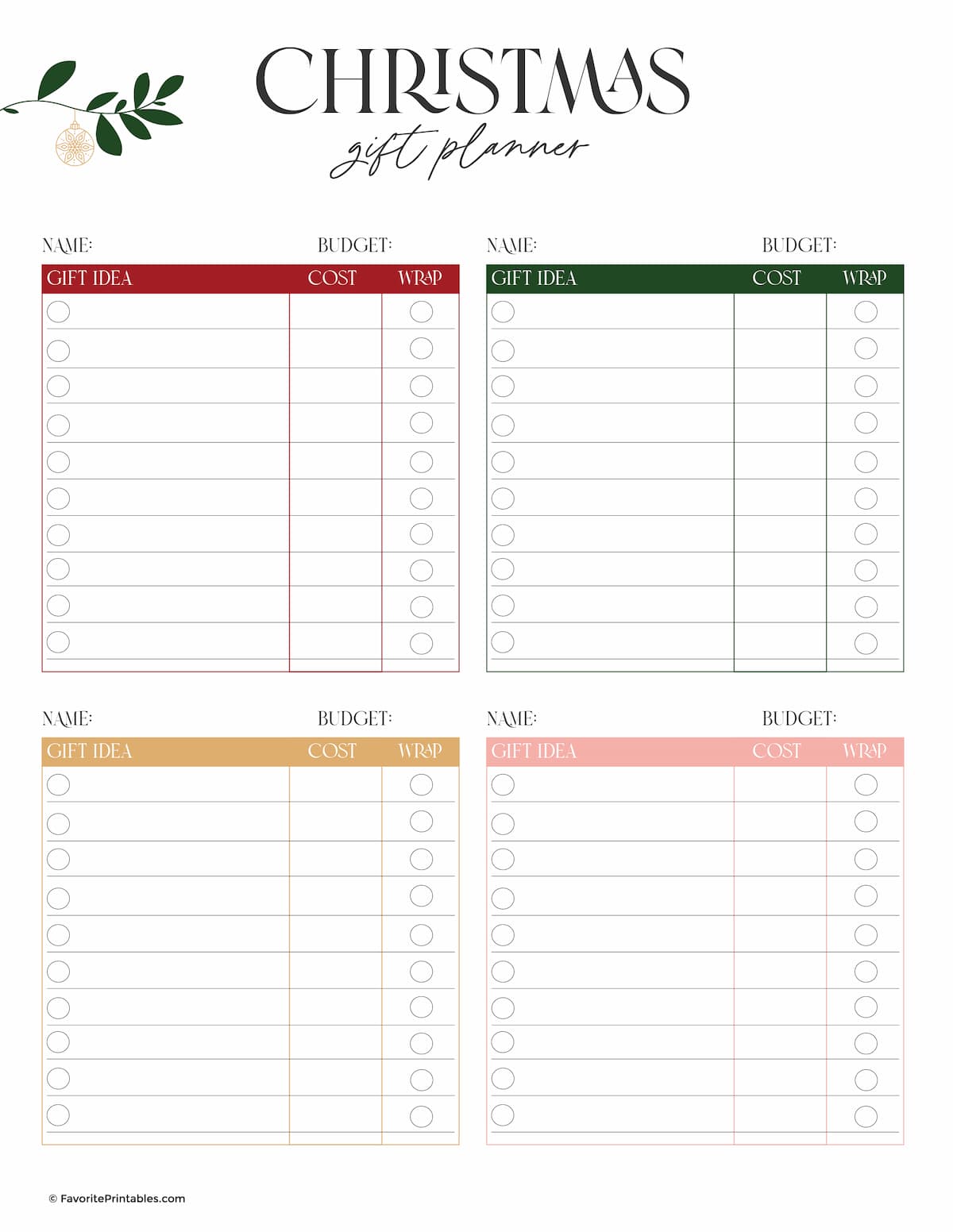 Free Printable Christmas Planner - Favorite Printables