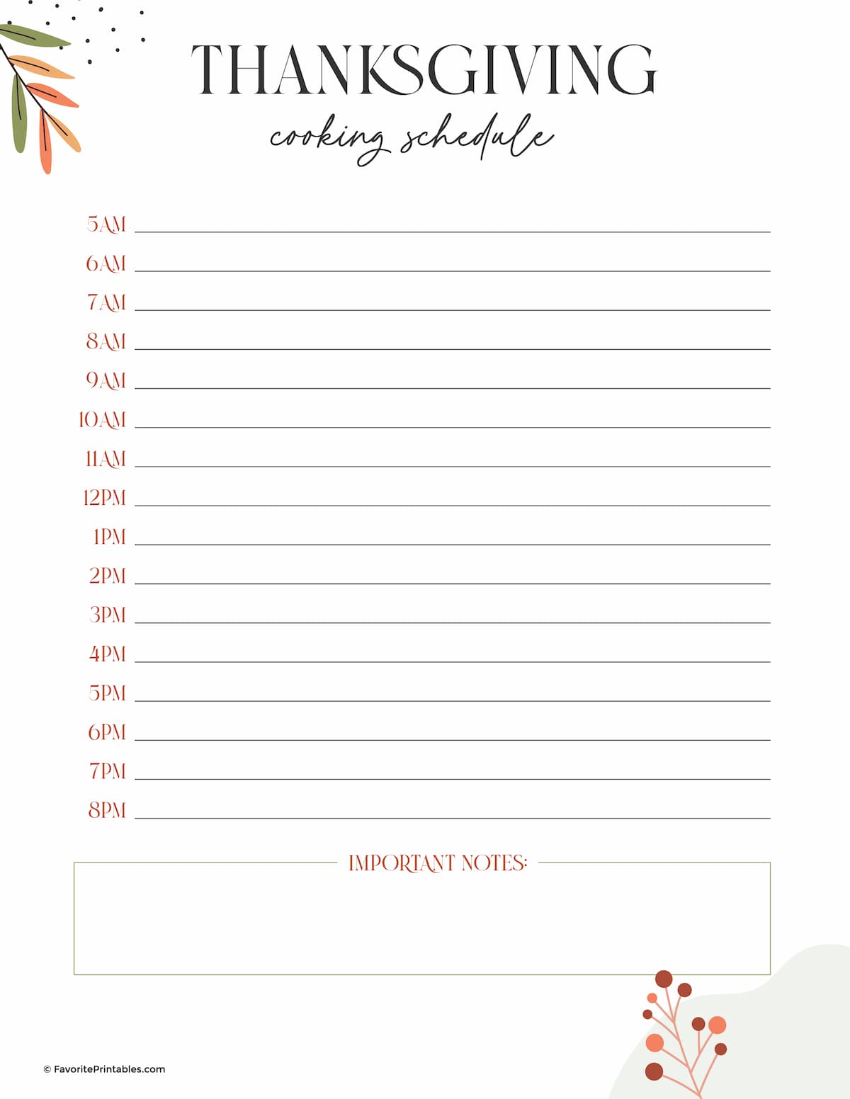 Thanksgiving meal planner - FREE Printable! - Favorite Printables