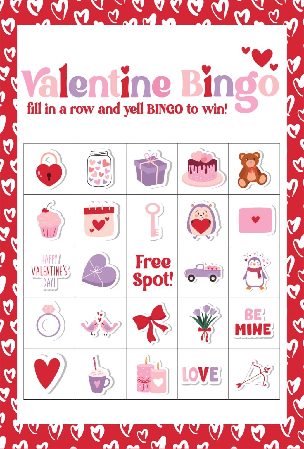 Valentines Bingo Cards - FREE Printable Set of 24 Cards! - Favorite ...