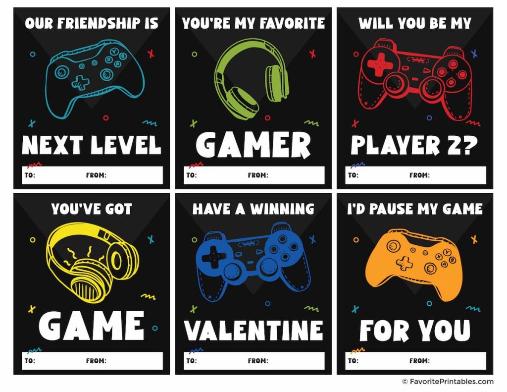 Video Game Valentines Cards - FREE Printable! - Favorite Printables