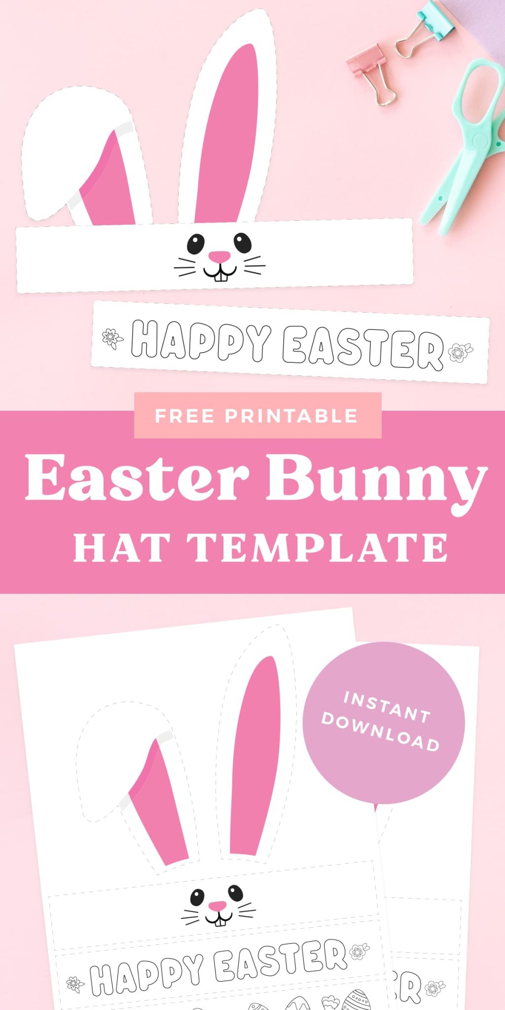 Printable Easter Bunny Ears Template - FREE Download! - Favorite Printables
