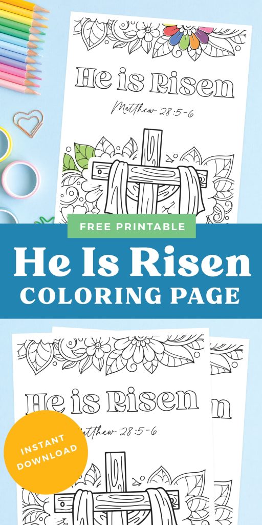 He Is Risen Coloring Page Printable - Favorite Printables