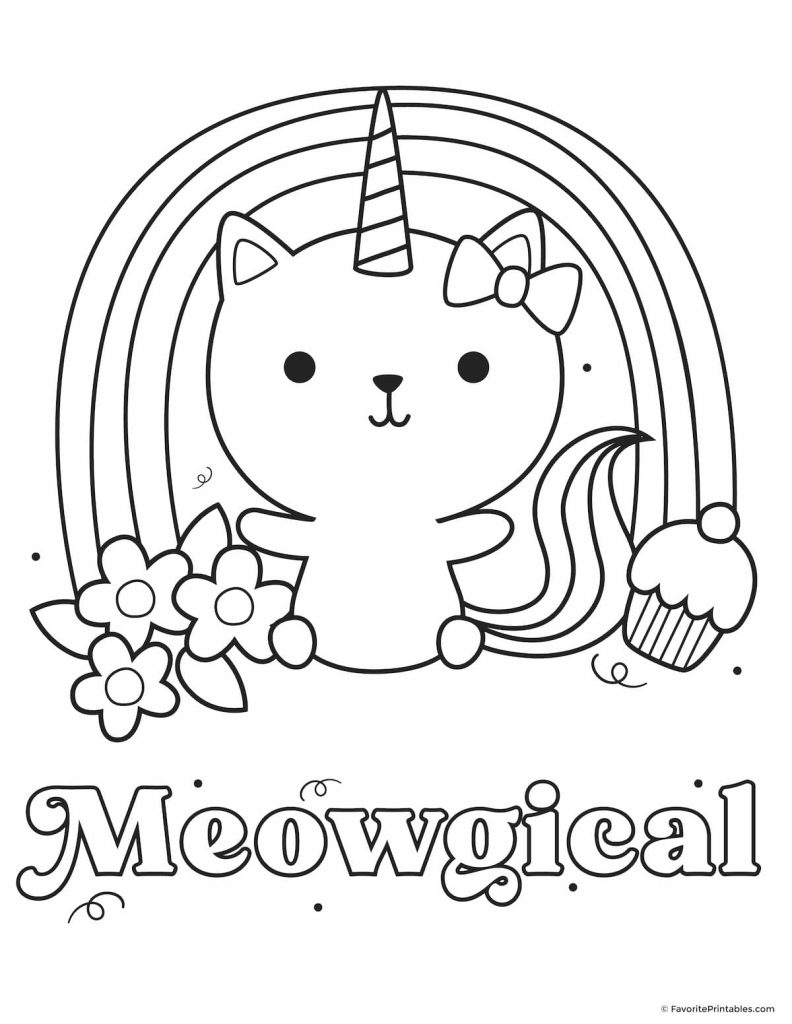 Free Printable Kittycorn Coloring Page - Favorite Printables