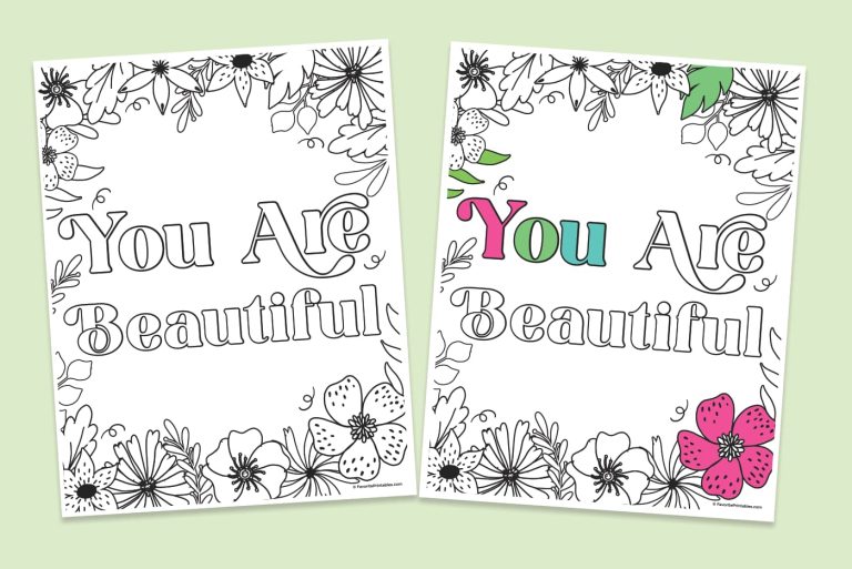 You Are Beautiful coloring page! - Favorite Printables