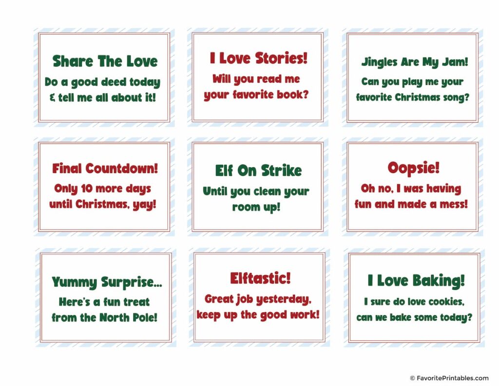 Free Printable Elf On The Shelf Signs - Favorite Printables