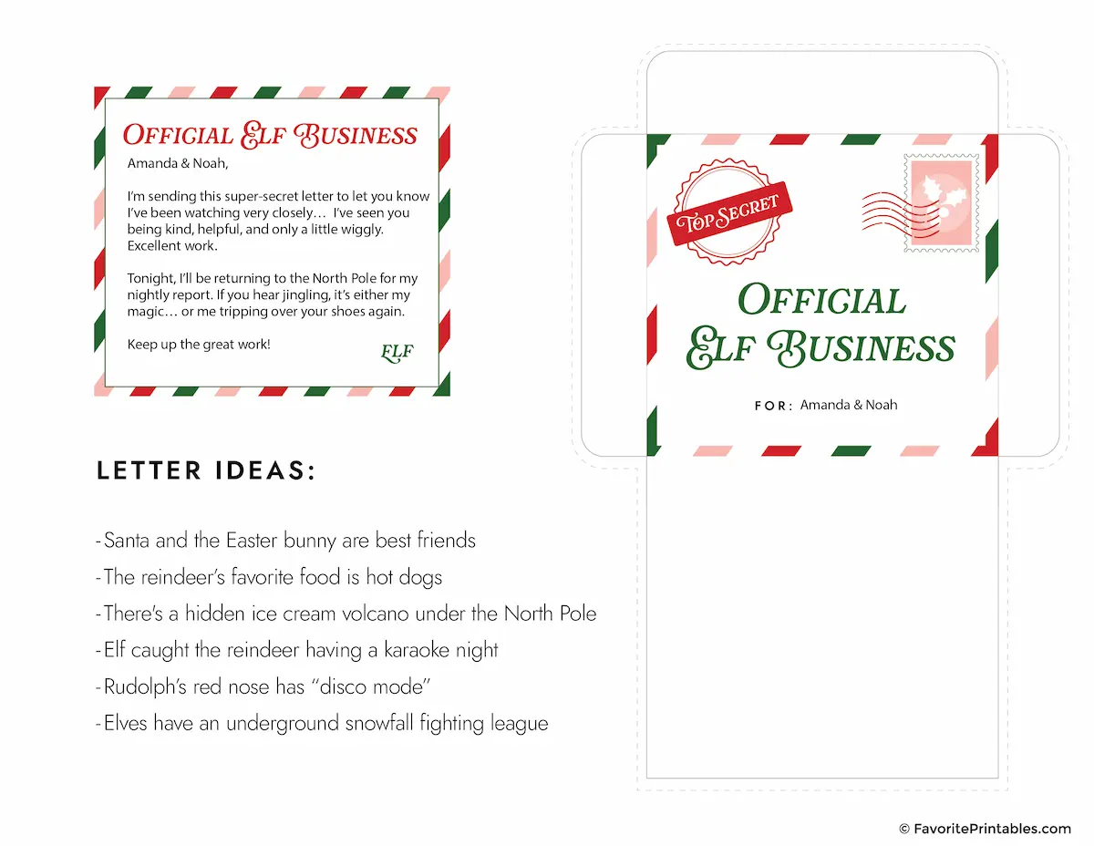 Free Printable Official Elf Business Letter - Favorite Printables